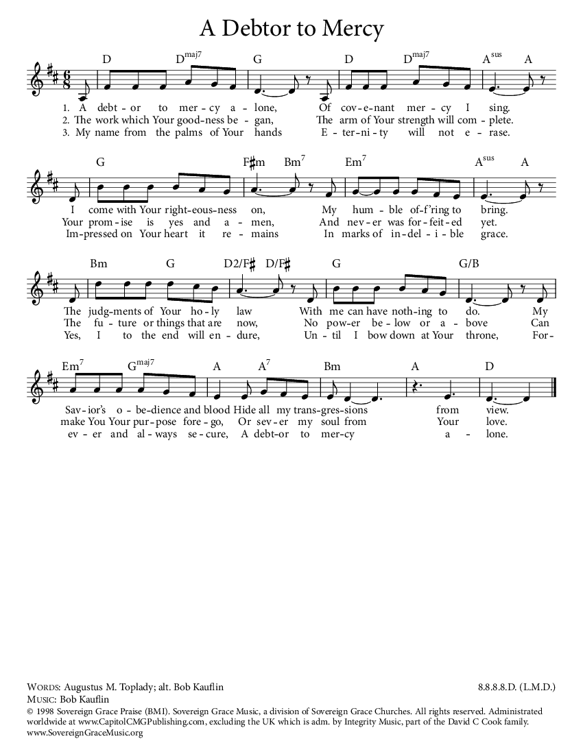 A Debtor to Mercy — Doxology.app